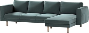 Potah na pohovku IKEA Norsborg 4-místná se šezlongem barva zelená látka sametová