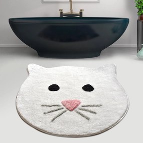 Asir Koupelnová předložka Kočka, bílá