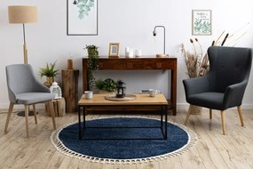 Dywany Łuszczów Kusový koberec Berber 9000 navy kruh - 160x160 (průměr) kruh cm