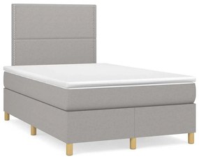 Box spring postel s matrací a LED světle šedá 120x190 cm textil 3270239