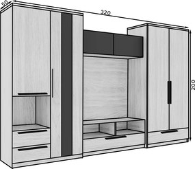 ADRK Furniture Obývací stěna Male