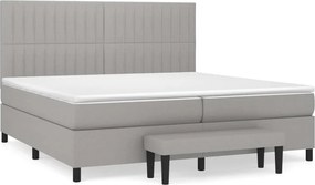 Box spring postel s matrací světle šedá 200 x 200 cm textil 3136781