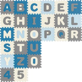 Puzzle podložka 86dílný modrá