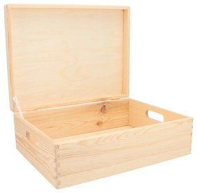 ČistéDřevo Dřevěný box s víkem 40 x 30 x 14 cm