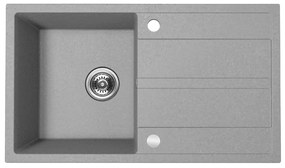 Kuchinox Viti, 1-komorový granitový dřez 760x440x175 mm + sifon, šedá, LAV-SBX_511Y
