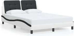 Rám postele bez matrace Zadar bílý a černý 140 x 190 cm umělá kůže 3208183