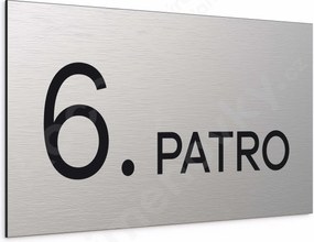 ACCEPT Označení podlaží "6. PATRO" - stříbrná tabulka - černý popis