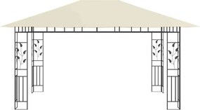 Altán s moskytiérou a světelnými LED řetězy 4x3x2,73 m krémový 3070315