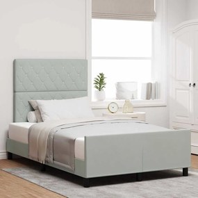 Postel s boxspringem s čelo Světle šedá 120 x 200 cm samet 3344861