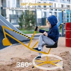 Costway Sedačkové rypadlo 360° otočné rypadlo pro sezení na kovu s lopatou a 2