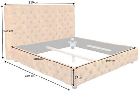 Designová postel Laney 180 x 200 cm hořčicový samet