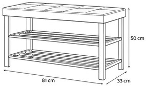 Botník, kov, černá, ABO-W2012 BK