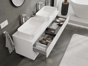 Mexen Orio, koupelnová skříňka pod umyvadlo 140 cm, 2 zásuvky, bílá matná, 91A10-14047-2-BFF01