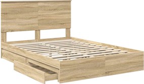 Postel s úložným prostorem se zásuvkou Sonoma dub 140 x 200 cm 3409554