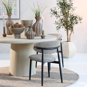 Taupe čalouněná jídelní židle Eniola – Light &amp; Living