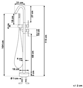 Volně stojící měděná koupelnová baterie VICTORIA Beliani