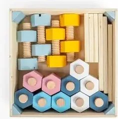Bigjigs Toys Přepravka matic a šroubů / od 18 měsíců