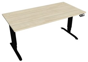Elektr. nastavitelný stůl 160x80 s pamětí - HOBIS MOTION MS 3M 1600 Dekor stolové desky: akát, Barva kovové podnože: černá