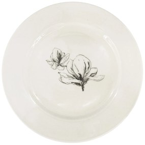 by inspire FINE TWIG Dezertní talíř 19 cm bílý s magnolií