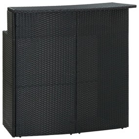 Zahradní barový stůl černý 120 x 55 x 110 cm polyratan 313468