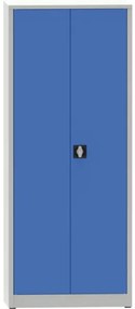 Dílenská policová skříň na nářadí KOVONA JUMBO, 4 police, svařovaná, 800 x 500 x 1950 mm, šedá / modrá