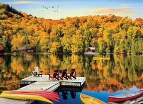 EUROGRAPHICS Puzzle Chata u jezera, Quebec / 1000 dílků / 68 x 48 cm