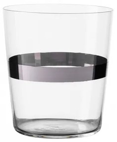 Poháry Tumbler s pruhem v platinové barvě 440 ml set 6 ks – 21st Century Glas Lunasol META Glass (322176)