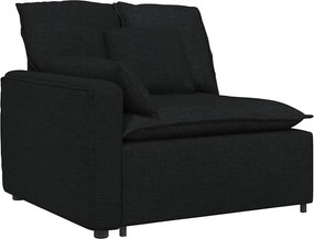 Modulární pohovka s polštáři textil černá 3321149