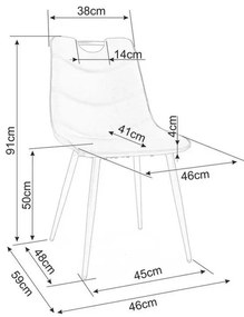 Jídelní židle Yumi, hnědá