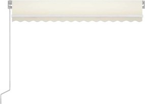 Ručně zatahovací markýza s LED světlem 350 x 250 cm krémová 3068882