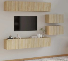 vidaXL 6dílný set TV skříněk kompozitní dřevo [3114605] Barva: bílá s vysokým leskem