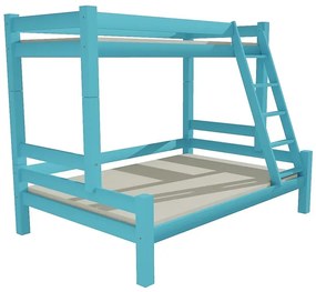 Vomaks Patrová postel s rozšířeným spodním lůžkem 8X8 6A moření ořech 90/160 x 180 cm