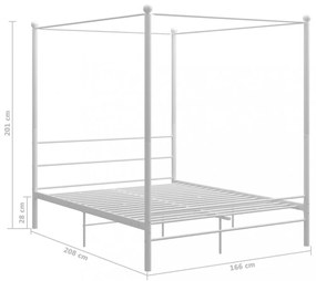 Postel s nebesy bílý kov Dekorhome 200 x 200 cm