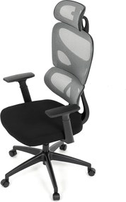Ergonomická kancelářská židle LEXON - šedá síťovina