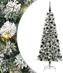 Umělý Skládací Vánoční Strom 300 LED Zelená a bílá 180 cm 3395596