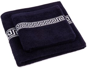 Profod Sada ručníku a osušky Greek tmavě modrá, 50 x 90 cm, 70 x 130 cm