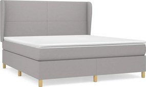 Box spring postel s matrací světle šedá 180 x 200 cm textil 3128381