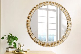 Kulaté zrcadlo tištěný rám Přirozený cop fi 80 cm