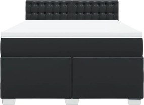 Box spring postel s matrací černá 160x200 cm umělá kůže 3288428