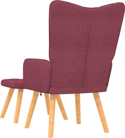 Relaxační křeslo se stoličkou vínové textil 327542
