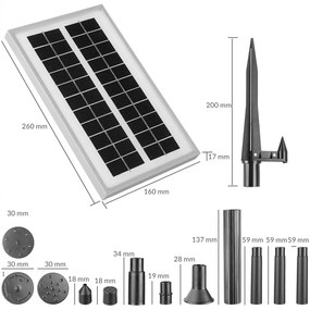 Monzana LED solární fontána 102566