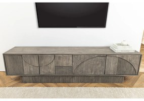 Massive home | Televizní stolek Art Deco 200cm masiv šedé mango