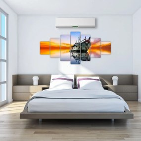 Obraz - Svítání nad vrakem lodi (210x100 cm)