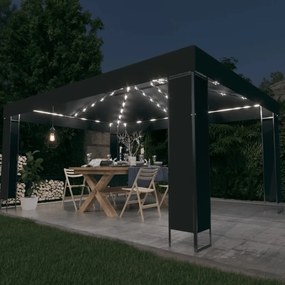 vidaXL Altán se světelnými LED řetězy 3 x 4 m [3070301] Barva: antracitová