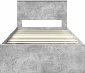 Rám postele Betonově šedá 100 x 200 cm Masivní borové dřevo 3410639