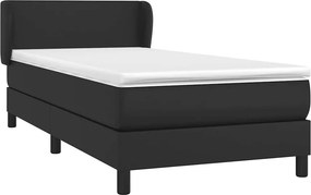 Box spring postel s matrací černá 100x200 cm umělá kůže 3127175