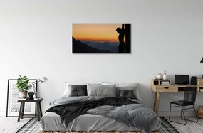 Obrazy na plátně Ježíš ukřižován slunce 140x70 cm