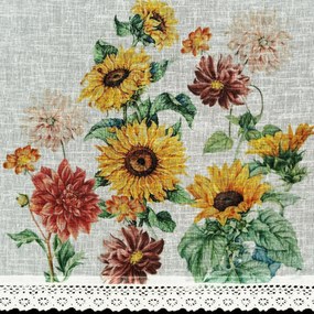 KRÁTKÁ ZÁCLONA NA PÁSCE ADELA 150X30 CM KVĚTY