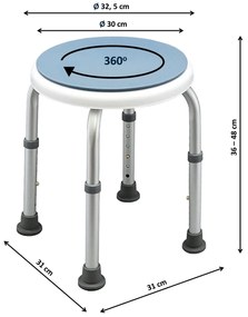 Stolička do sprchy s OTOČNÝM SEDÁKEM