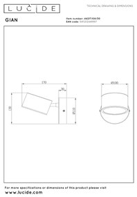 Lucide 44217/08/30 - LED Nástěnné bodové svítidlo GIAN LED/9W/230V černá